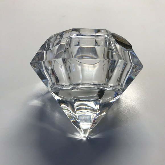 Art | Lead Crystal Glass Diamond Shaped Paperweight Votive Candle ...